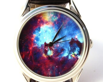 Wrist watch Nebula Hubble space photo unisex watch women