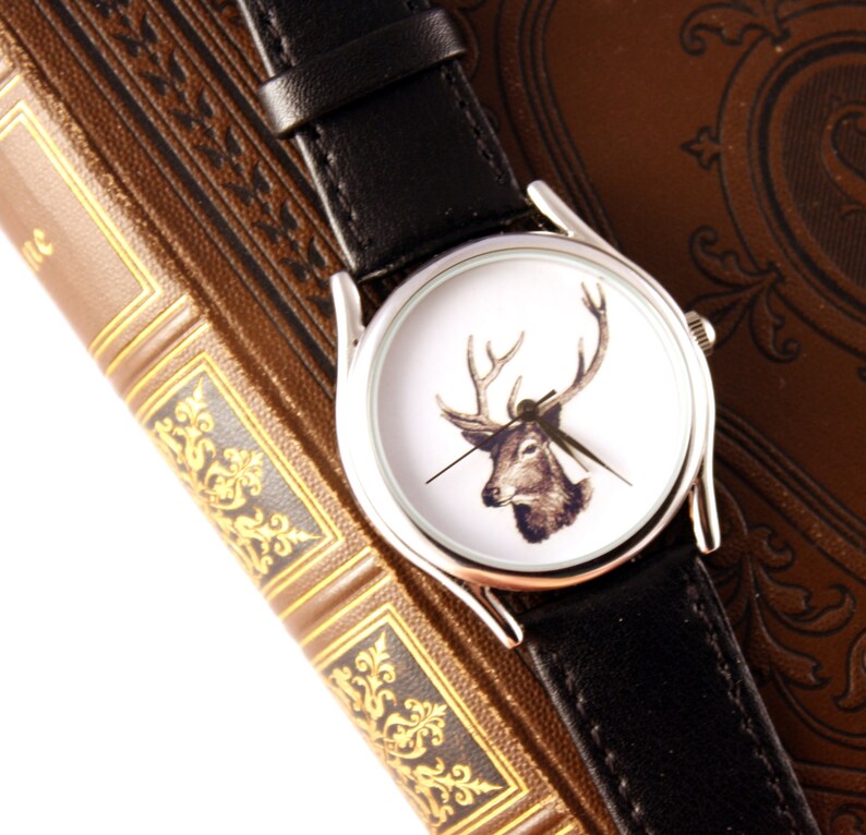 Watch, Deer Watch, Vintage Syle Leaher Watch, Men's Watch, Women Watch ...