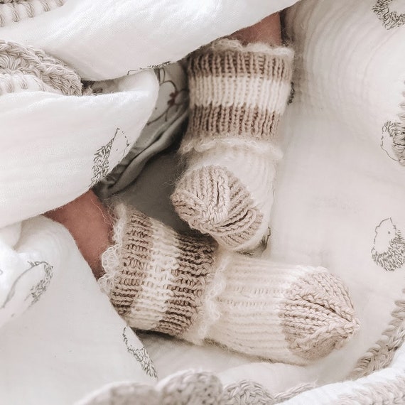 Eco Baby Hand Knitted Baby Merino Wool Socks Infant Socks Baby Shower Gift Newborn Gift Baby Booties Etsy UK