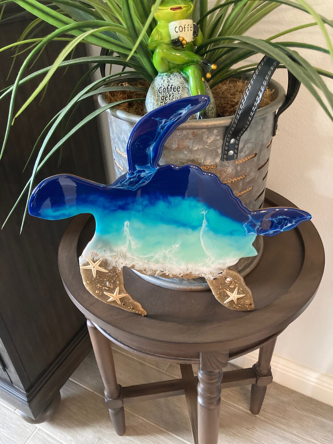 Sea Turtle Beach Themed Turtle Ocean Wave Swimming Turtle - Etsy