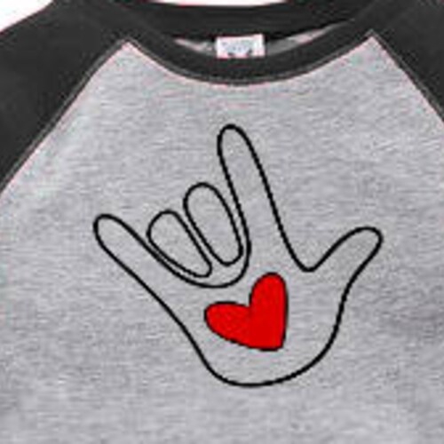 I Love You Heart ASL American Sign Language Unisex Crewneck - Etsy