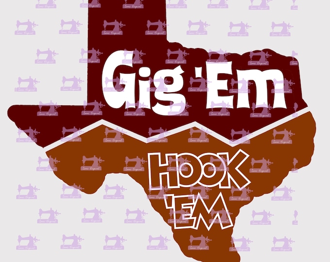 Gig 'em/hook 'em Sublimation Design, House Divided Texas PNG, Texas A&M ...