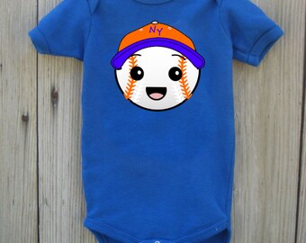 Mets Inspired Bodysuit for Baby Girl - Etsy