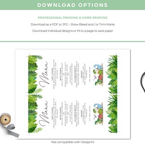 Dinosaur Baby Shower Menu Template: Editable Food & Drinks (digital ...