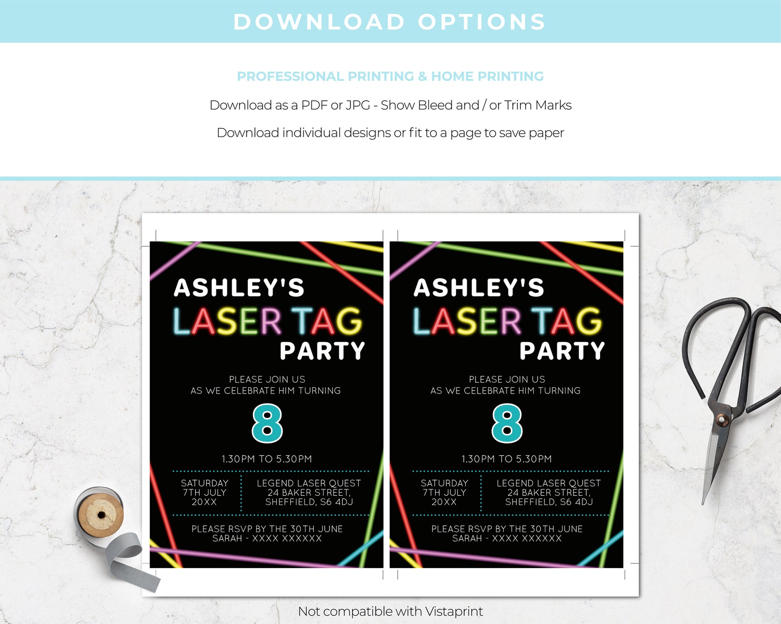 Laser Tag Birthday Party Invitation, Kids Birthday Party Printable ...