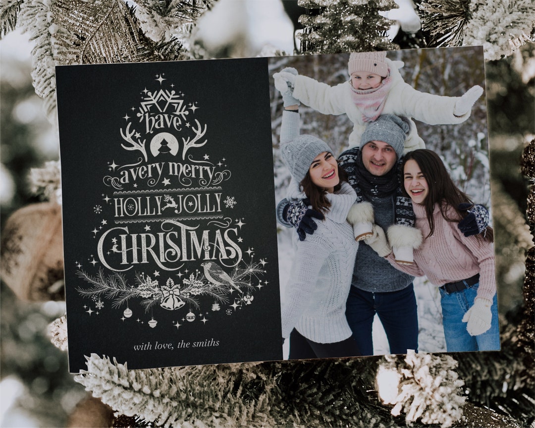 Editable Photo Christmas Card Template: 5x7 Holiday Card (digital ...