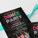 Dance Party Birthday Invitation: Editable Template (digital Download ...