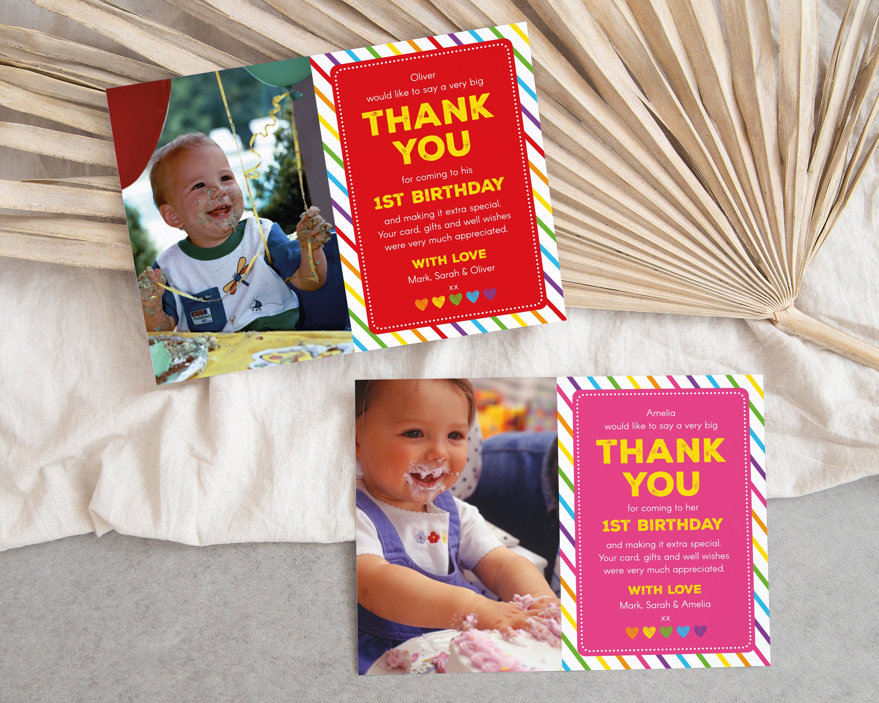 Birthday Thank You Card, Editable Template Instant Download 5 X 7 ...