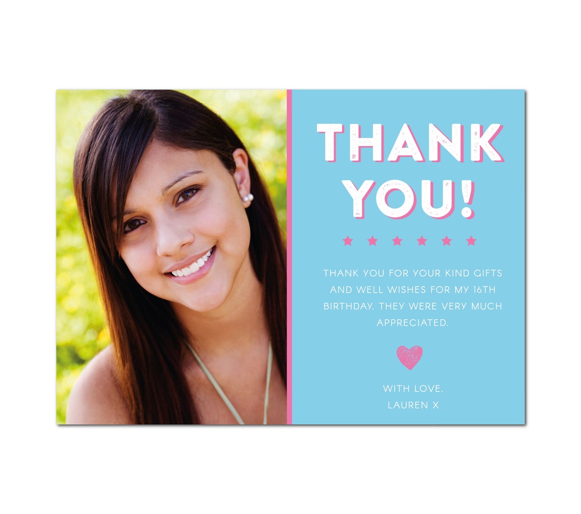 Birthday Thank You Card Editable Template Instant Download 5 | Etsy