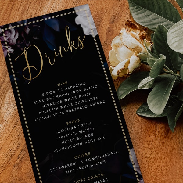 Enchanted Menu Template - Etsy
