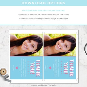Birthday Thank You Card, Editable Template Instant Download 5 X 7 Thank ...