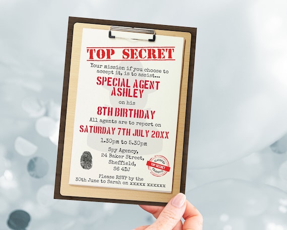 Secret Agent Invitation Spy Party Invitation Template Fun Party