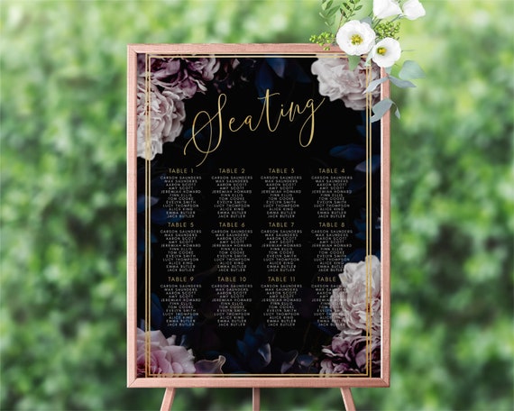 Seating Chart Editable Party Decoration Wedding Seating Chart | Etsy