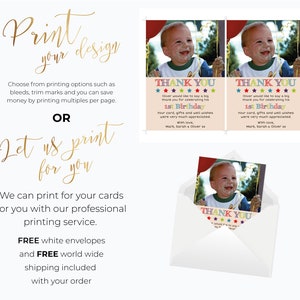 Birthday Thank You card Editable Template Instant Download 5 | Etsy