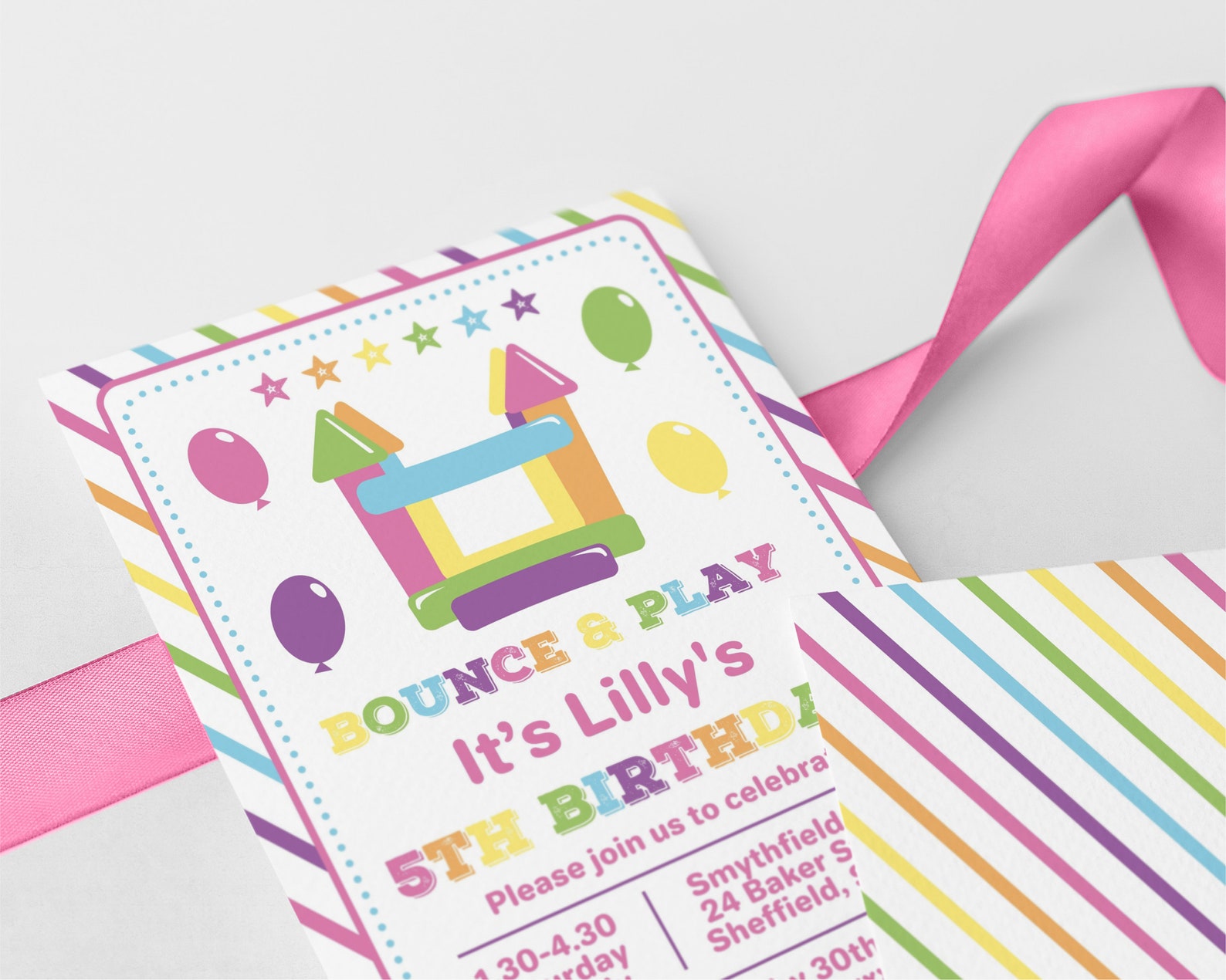 Bounce House Birthday Invitation Instant Download 5 X 7 - Etsy
