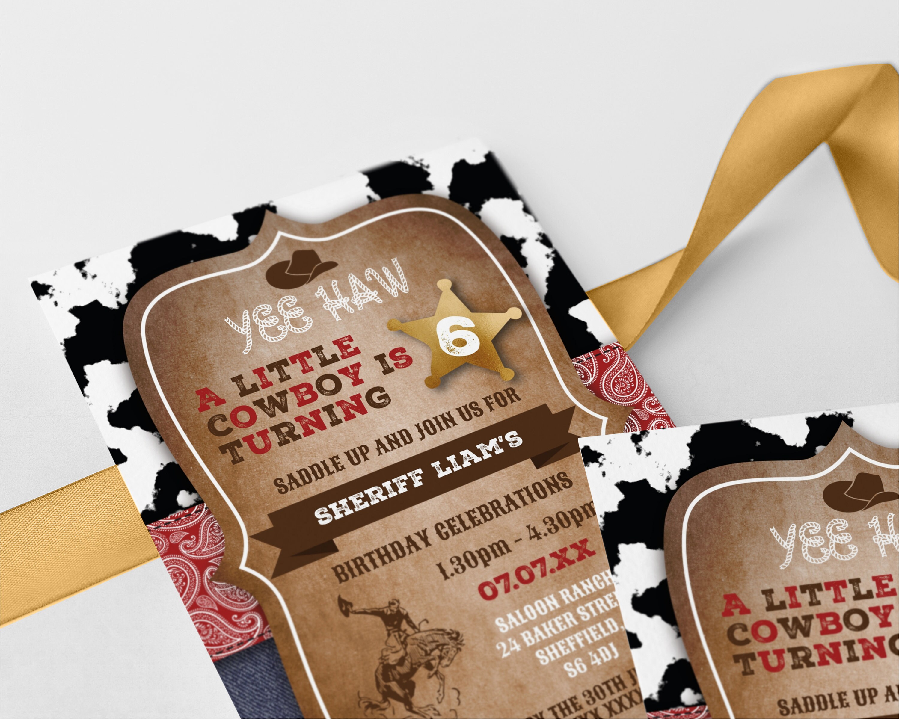 Cowboy Birthday Invitation, Editable Invitation Instant Download 5 X 7 ...