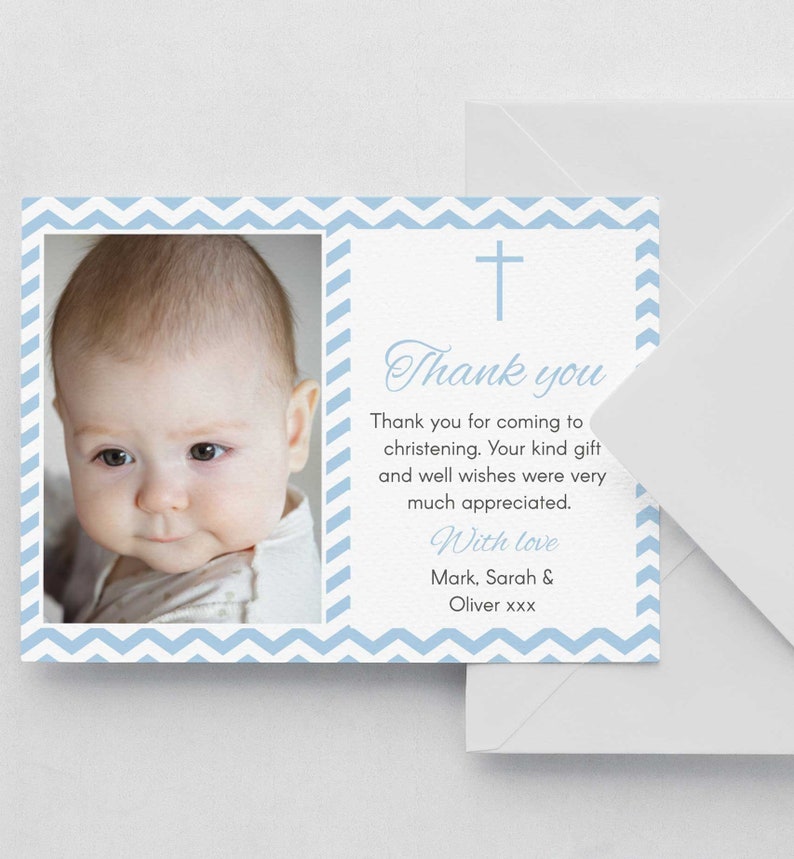 Christening Thank You Card Editable Template Instant Download | Etsy