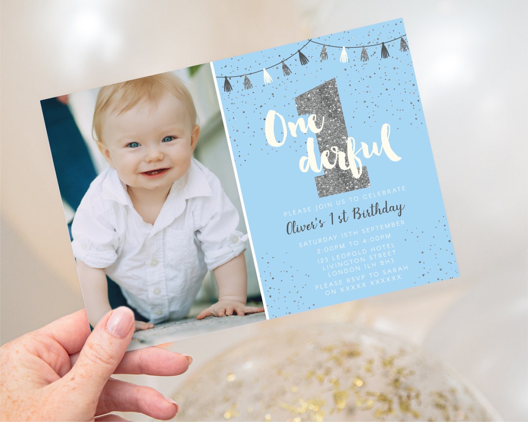 Boys 1st Birthday Invitation, Editable Invitation Instant Download 5 X ...