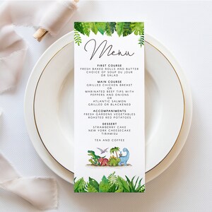 Dinosaur Baby Shower Menu Template: Editable Food & Drinks (digital ...