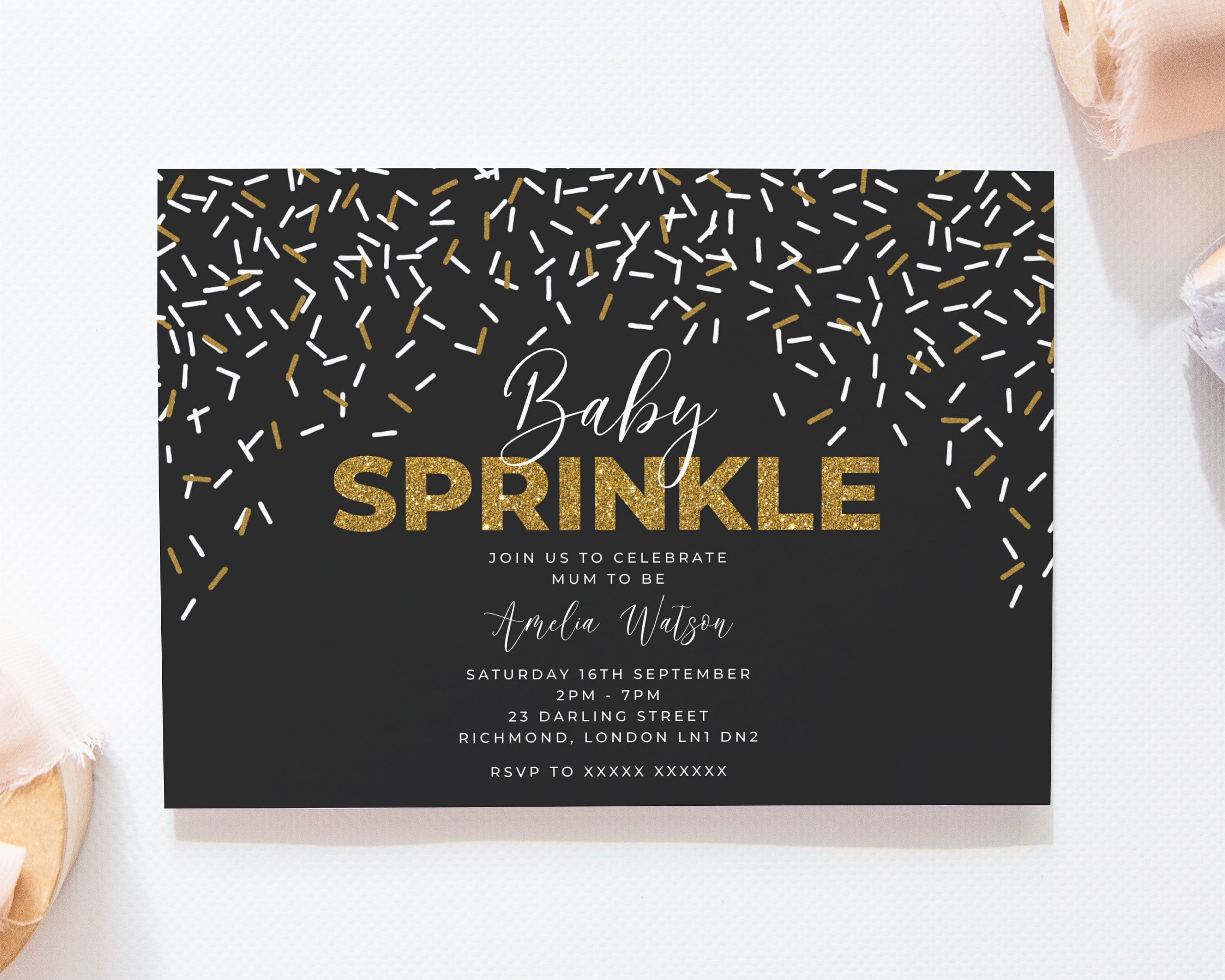 Baby Sprinkle Baby Shower Invitation, Editable Invitation Instant ...