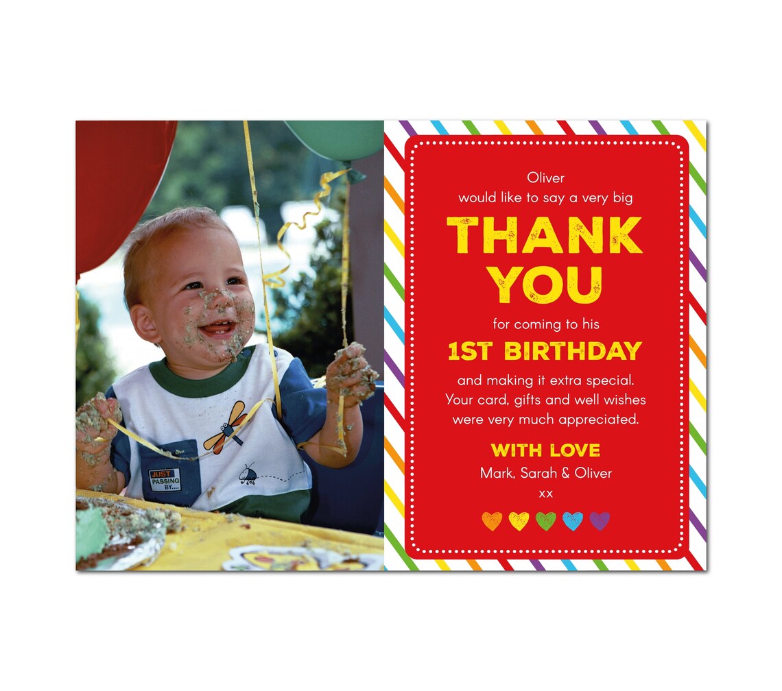 Birthday Thank You card Editable Template Instant Download 5 | Etsy