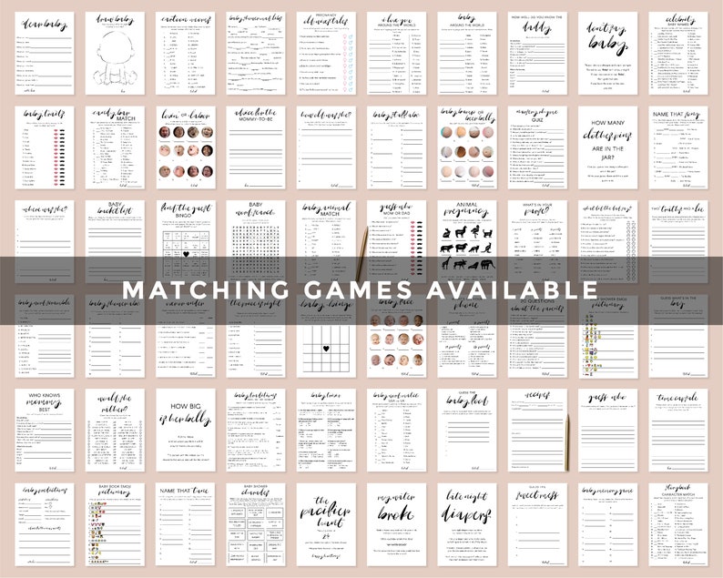 Baby Face Baby Shower Game: Minimalist Picture Guess (digital Download ...