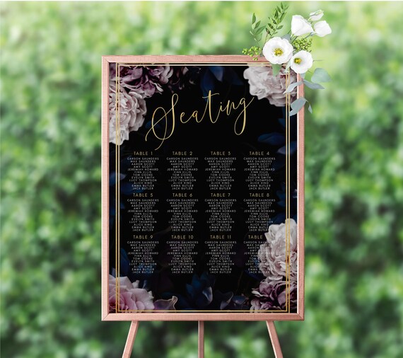 Seating Chart Editable Party Decoration Wedding Seating Chart | Etsy