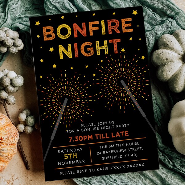 Bonfire Invitation - Etsy