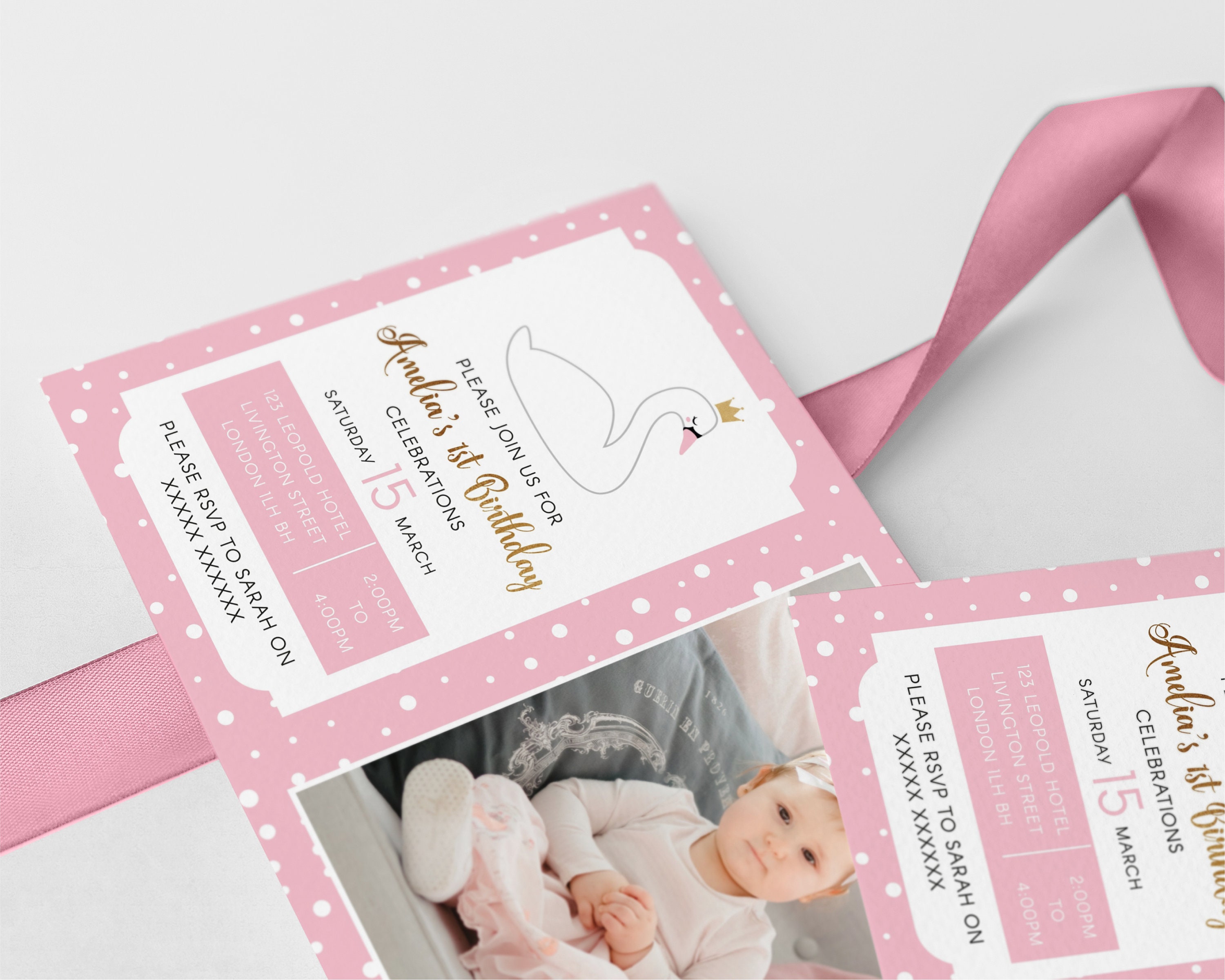Ballerina Swan Lake Birthday Invitation, Editable Invitation Instant ...