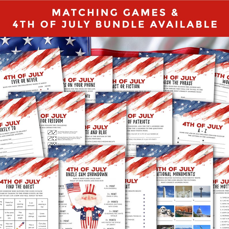 4th of July Word Scramble Game: Printable Party Activity (instant ...