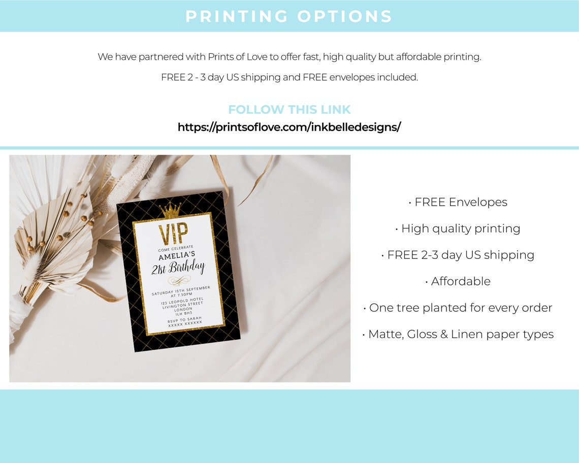Gold Glitter VIP Birthday Party Invitation ANY AGE | Etsy