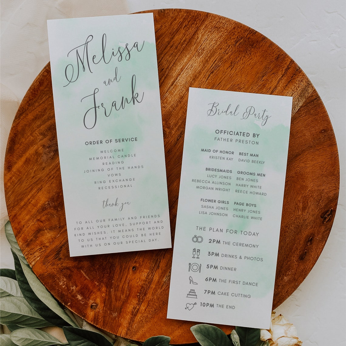 Order of Service Wedding Program Editable Template Instant - Etsy