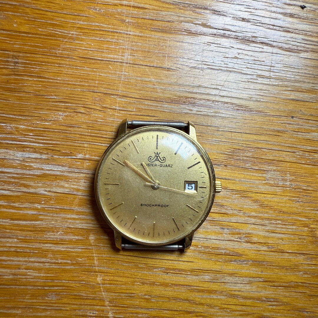 Vintage Meister Quartz Watch – Gold-tone, for Parts/repair, 1970s-80s ...