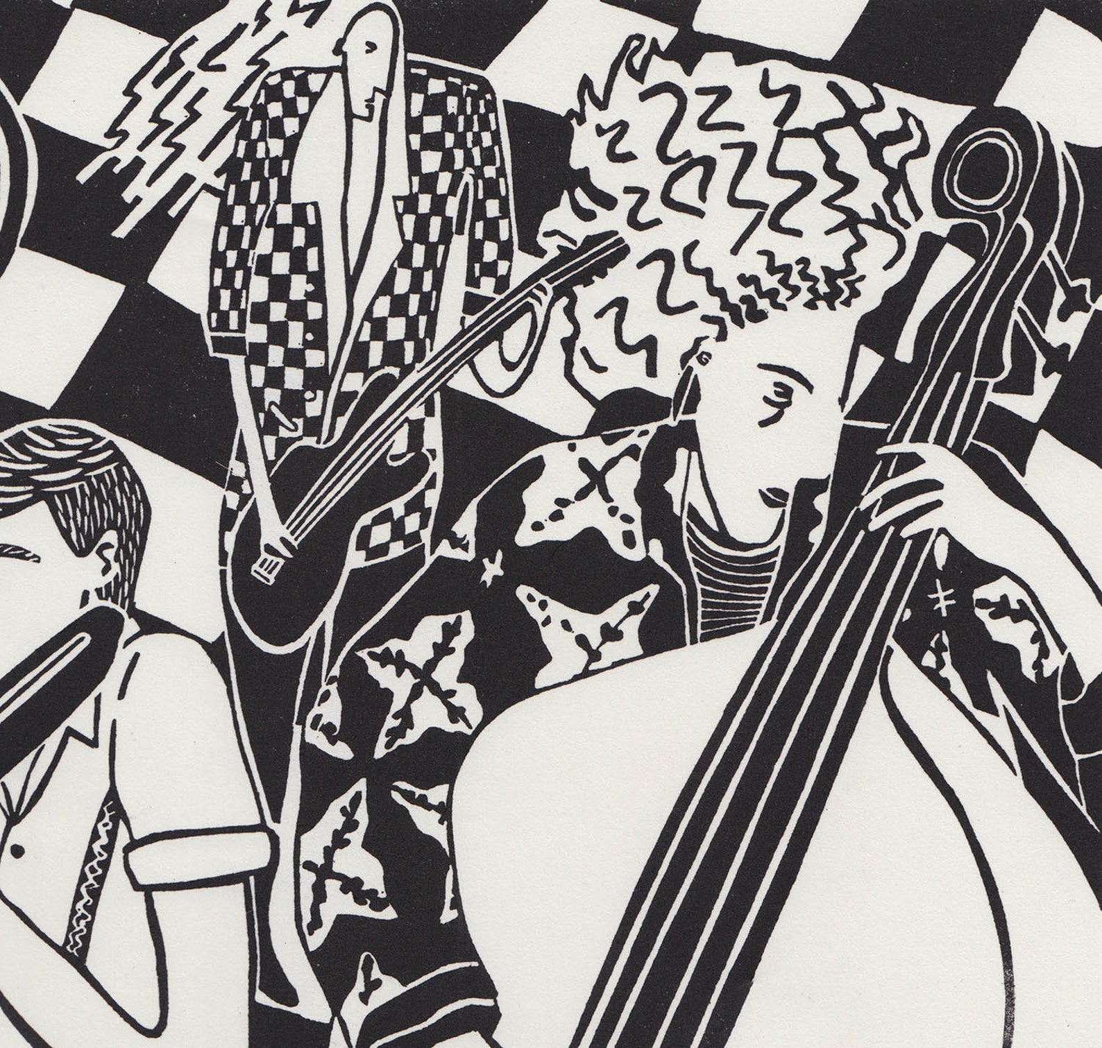 Linocut Print | Limited Edition Linoprint | Jazz Band | Music Print ...