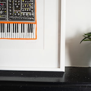 Linocut Print | Limited Edition Linoprint | Synthesizer | Synth ...