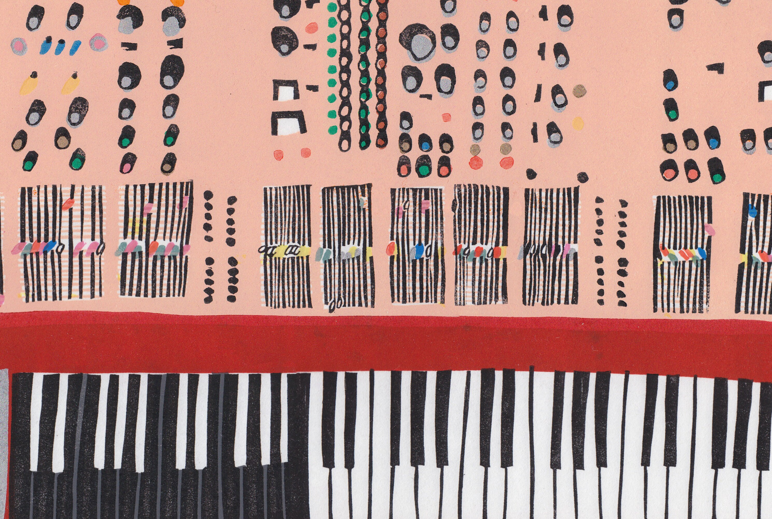 Linocut Print | Limited Edition Linoprint | Synthesizer | Synth ...