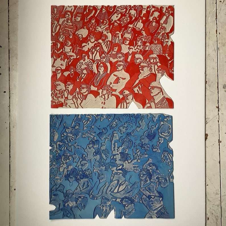 3D Glasses Movie Theatre Linocut Print Linoprint Limited - Etsy