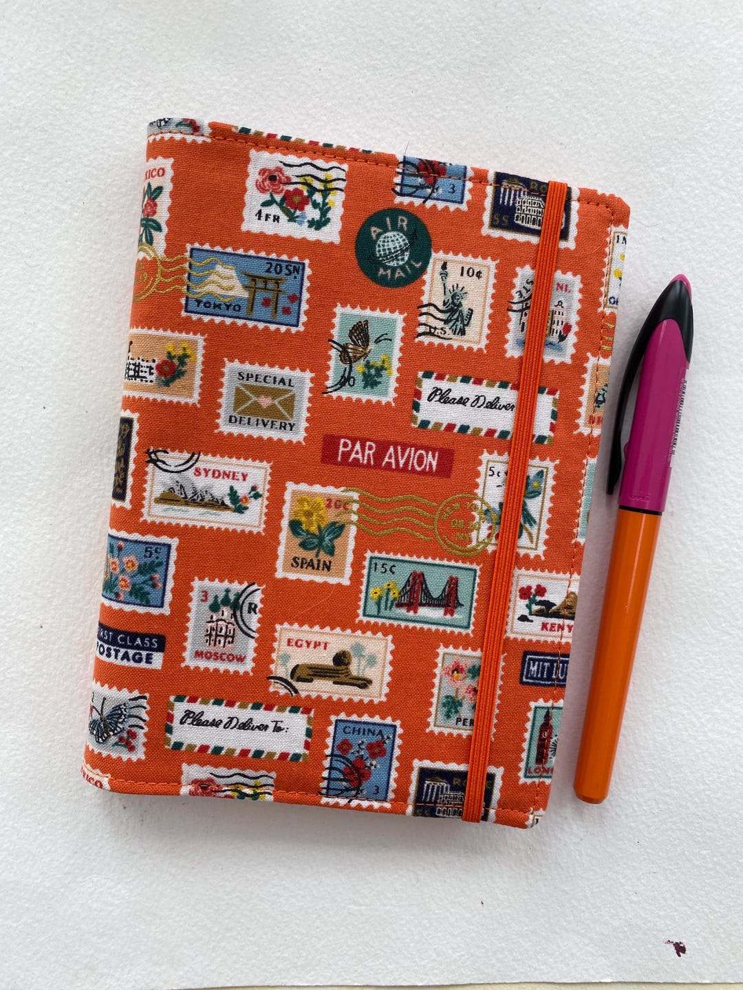 A6 Postage Stamps, Airmail Notebook/Journal/Planner, Handmade ...