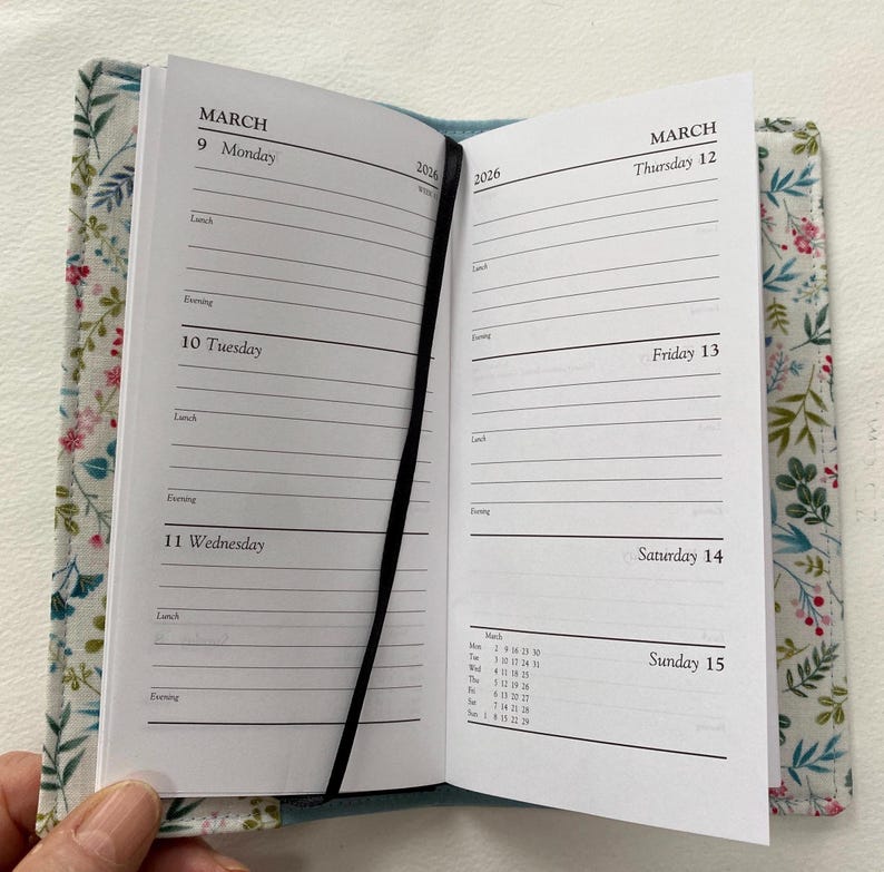 2026 Japanese Waterlily Pond Slim Pocket Diary: Handmade Refillable ...