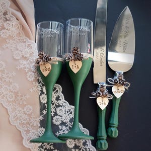 Maroon Wedding Cake Server Set & Knife Cake Cutting Set Wedding Cake ...