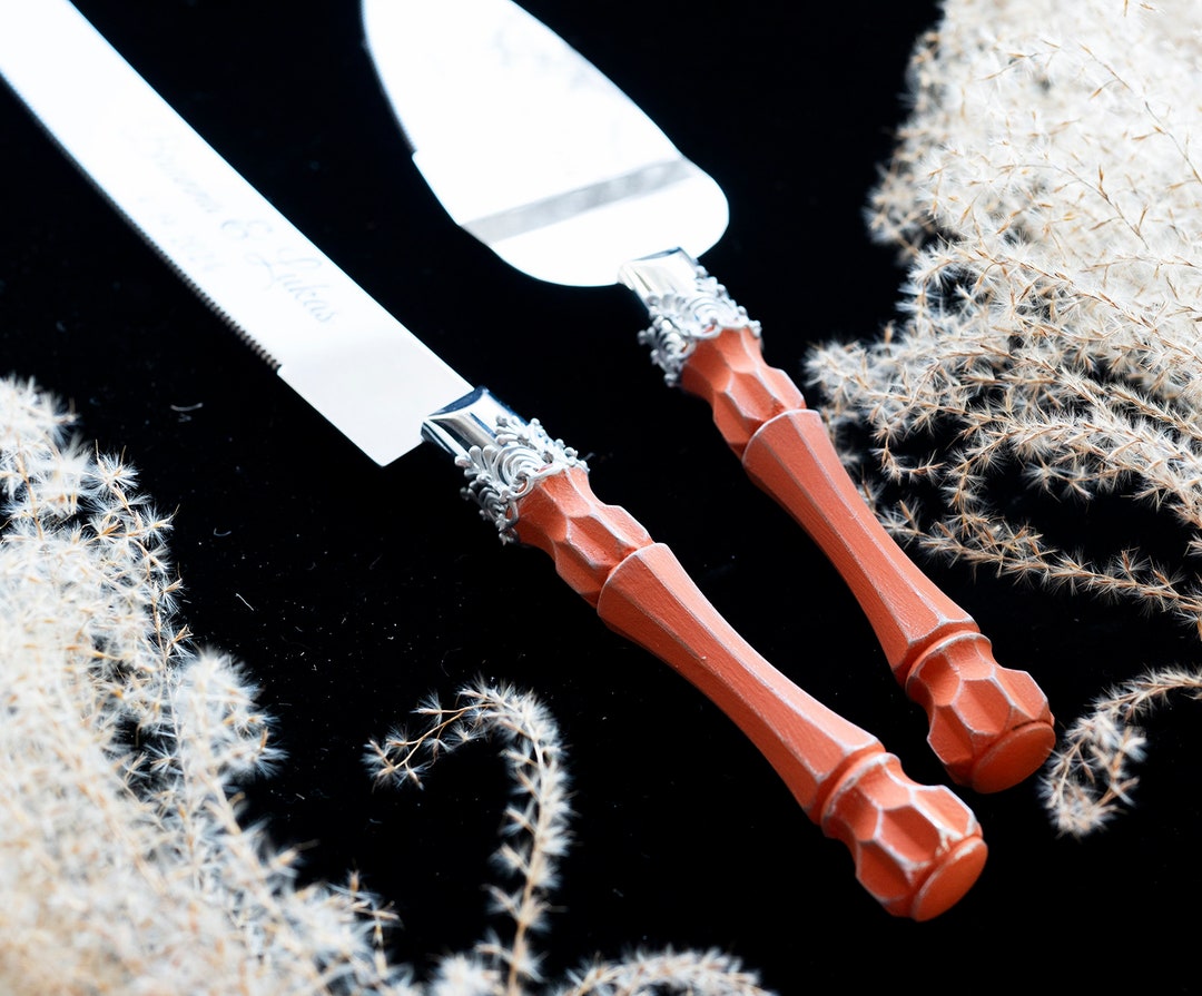Red Wedding Cake Server Cake Cutting Set Wedding Cake Knife Set Wedding ...