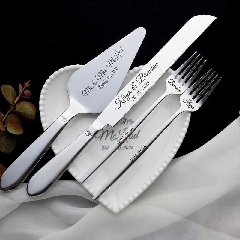 Wedding Plate Fork Set - Etsy