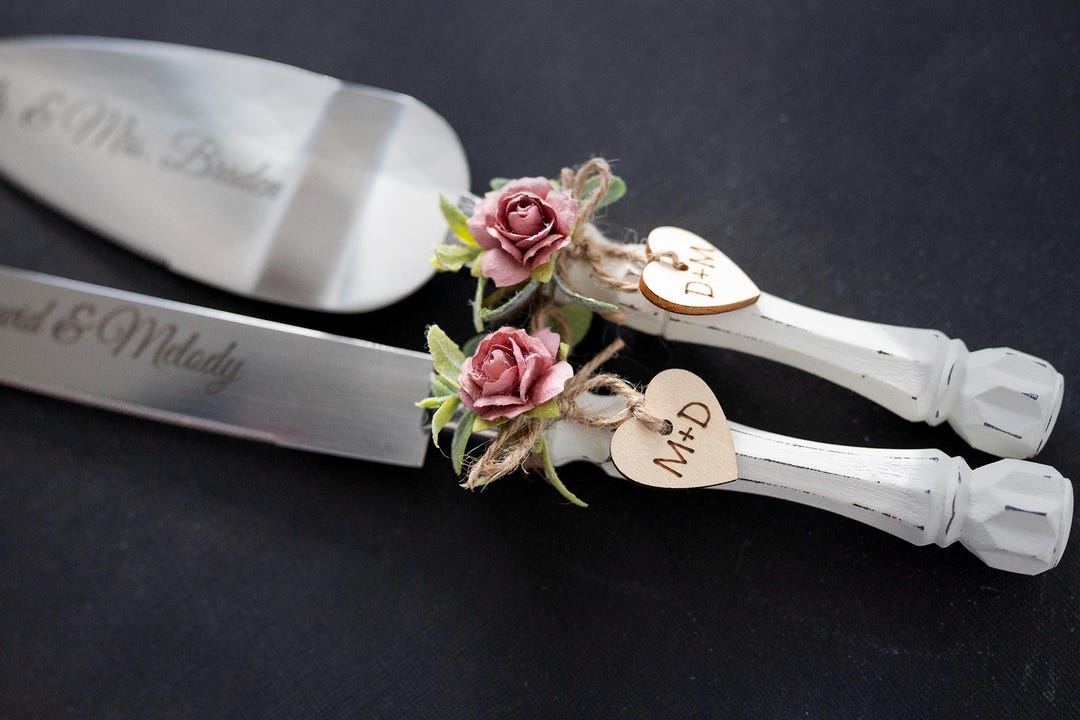 Rustic Wedding Cake Server Set & Knife Cake Cutting Set Wedding Cake ...