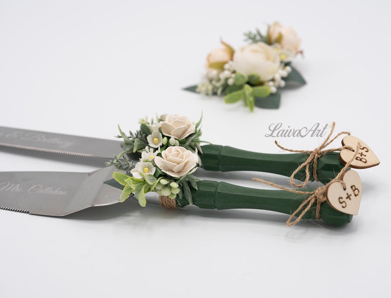 Rustic Wedding Cake Server Set & Knife Cake Cutting Set - Etsy
