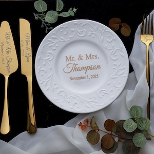Personalized Wedding Cake Cutter Set: Stainless Steel Knife, Server ...