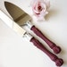 Maroon Wedding Cake Server Set & Knife Cake Cutting Set Wedding Cake ...
