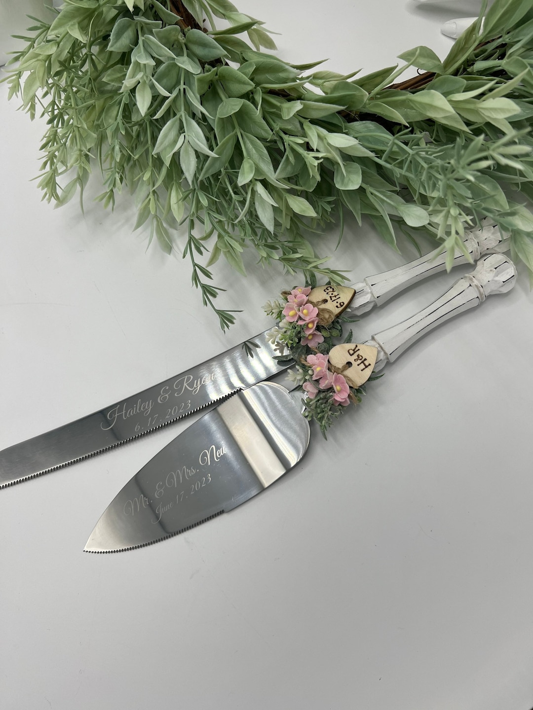 Rustic Wedding Cake Server Set & Knife Cake Cutting Set Wedding Cake ...
