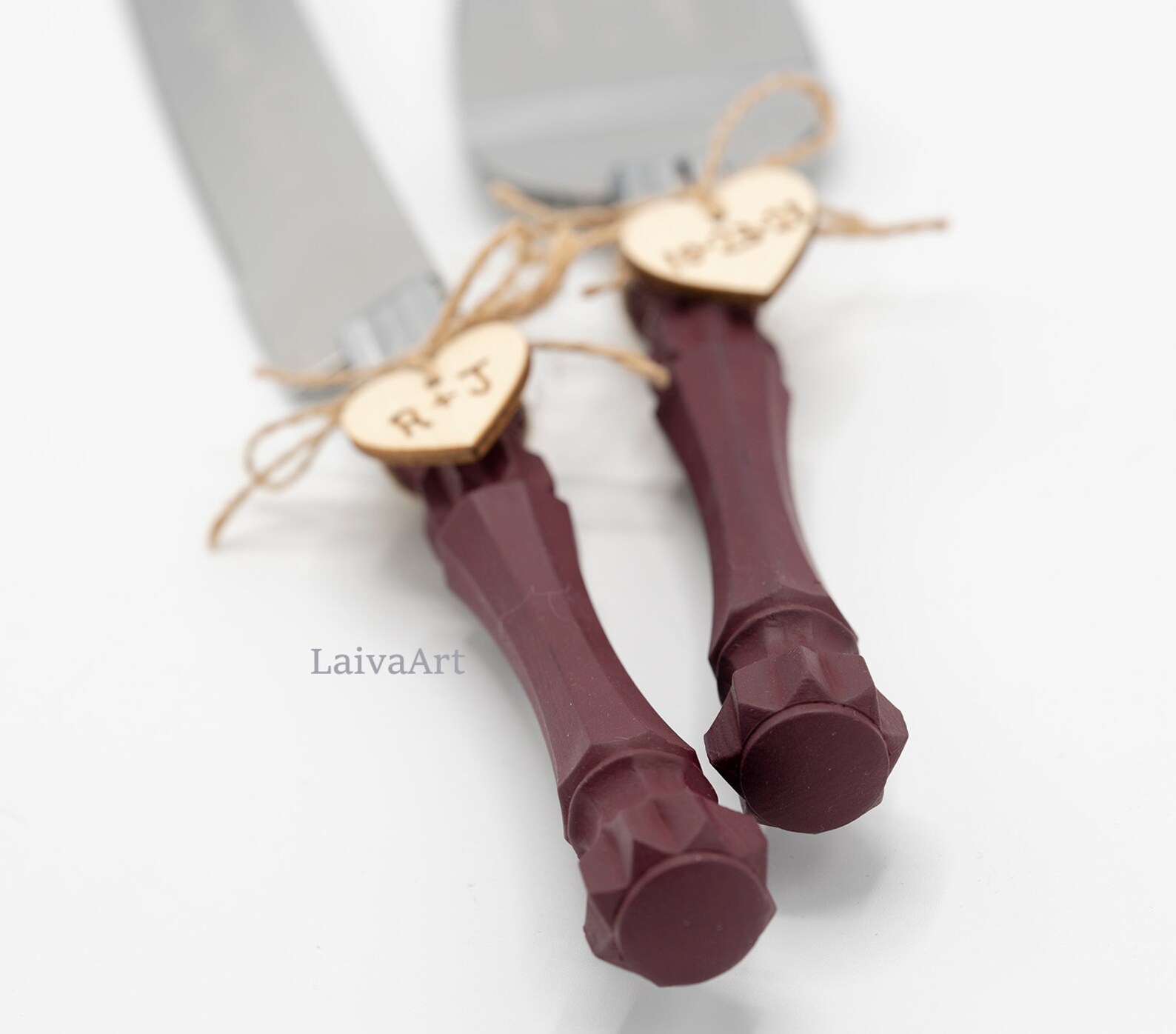 Maroon Cake Server Marsala Cutting Set Maroon Wedding Cake - Etsy