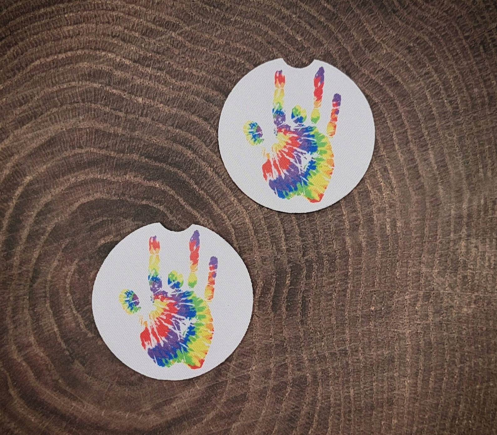 Jerry Garcia Tie Dye Handprint on Round Car Coasters set of - Etsy Ireland