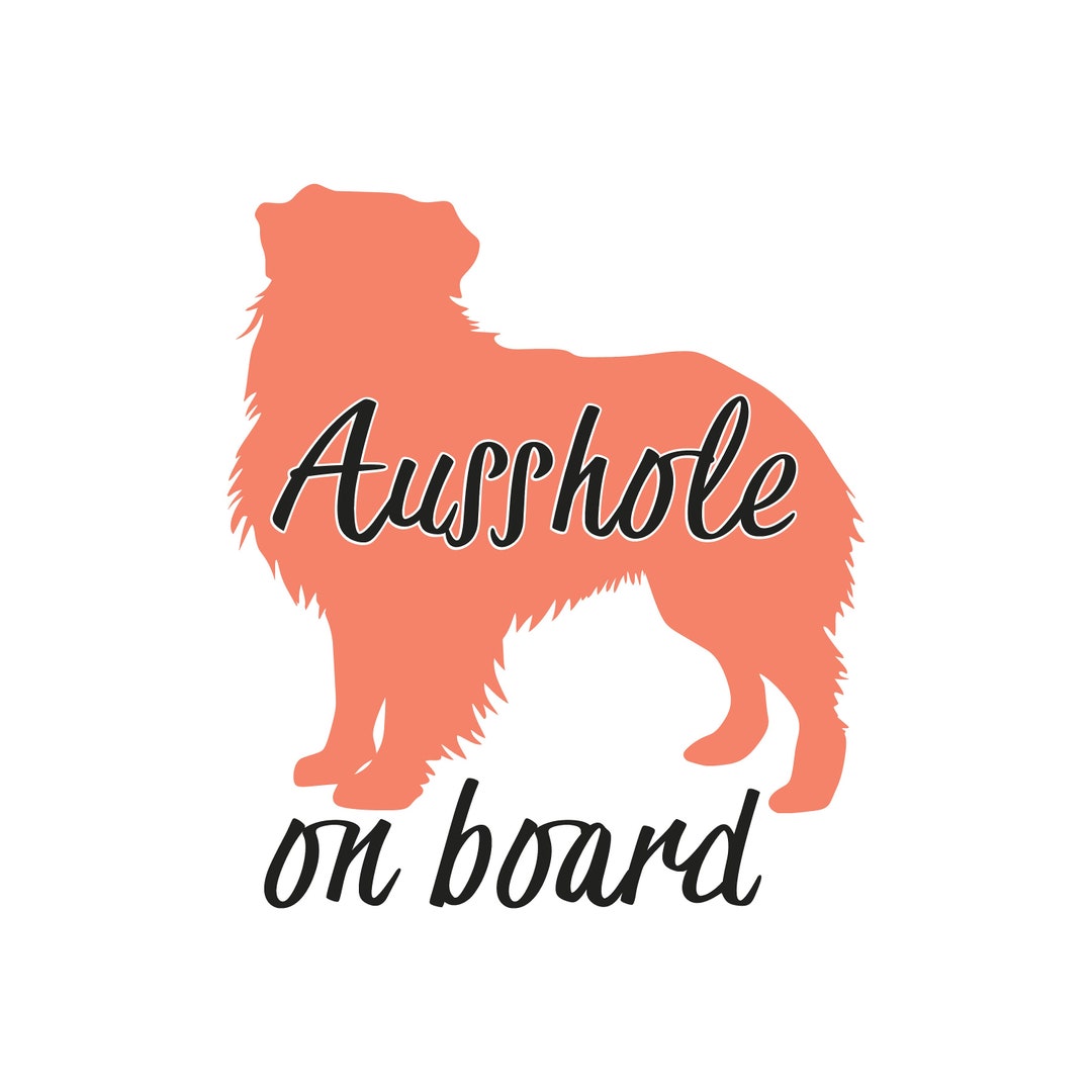 Ausshole on Board Decal/sticker - Aussie - Australian Shepherd Decal ...